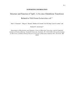 Structure and Function of YghU, a Nu-Class Glutathione Transferase ...