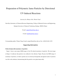 Preparation of Polymeric Janus Particles by Directional UV-Induced ...