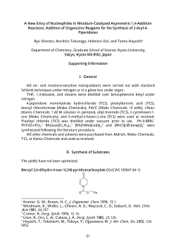 A New Entry of Nucleophiles in Rhodium-Catalyzed Asymmetric 1,4-Addition Reactions: Addition of ...