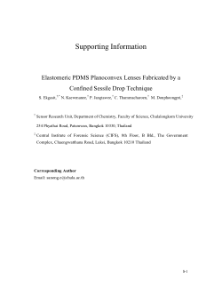 Elastomeric PDMS Planoconvex Lenses Fabricated by a Confined Sessile ...