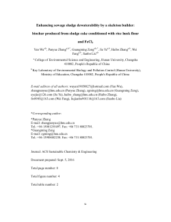 Enhancing Sewage Sludge Dewaterability by a Skeleton Builder: Biochar ...