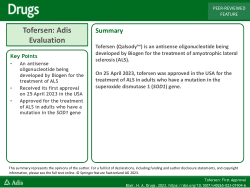 Tofersen: First Approval