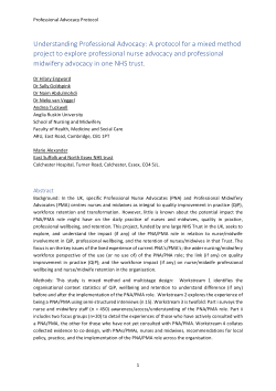 Understanding Professional Advocacy: A protocol for a mixed method ...