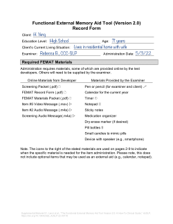 Item - Functional External Memory Aid Tool Version 2.0 (Lanzi et al ...