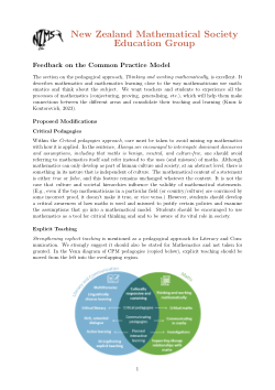 New Zealand Mathematical Society's Response to the Draft of the Common ...
