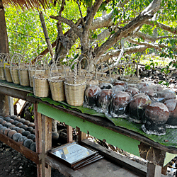 Salt pots displayed for sale