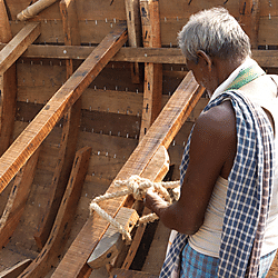 The mast step and mast beam
