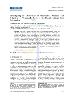 Item - Investigating the effectiveness on educational attainment and ...