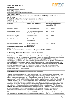 Impact Case Study - Using COMPS to transform business performance