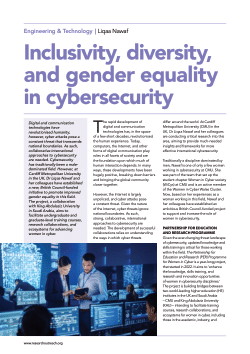 Inclusivity, Diversity, and Gender Equality in Cybersecurity