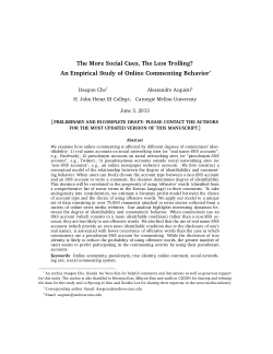 The More Social Cues, The Less Trolling? An Empirical Study of Online ...