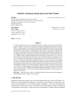 MedLDA: Maximum Margin Supervised Topic Models