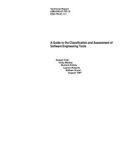 A Guide to the Classification and Assessment of Software Engineering Tools