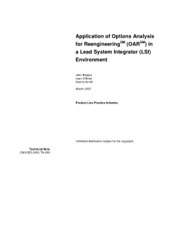 Application of Options Analysis for Reengineering in a Lead System ...