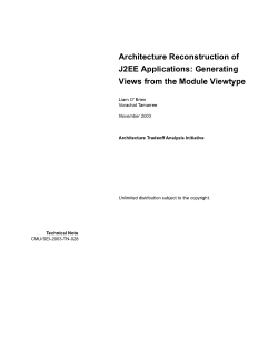 Architecture Reconstruction of J2EE Applications: Generating Views from ...