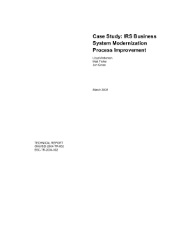 Case Study: IRS Business System Modernization Process Improvement