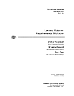 Lecture Notes on Requirements Elicitation