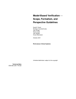 Model-Based Verification -- Scope, Formalism, and Perspective Guidelines