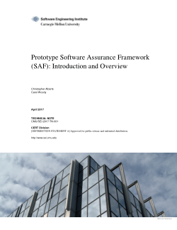Prototype Software Assurance Framework (SAF): Introduction and Overview
