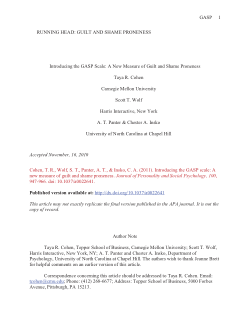 Introducing the GASP Scale: A New Measure of Guilt and Shame Proneness