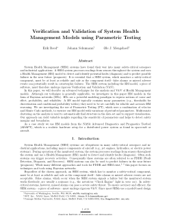 Verification and Validation of System Health Management Models using ...