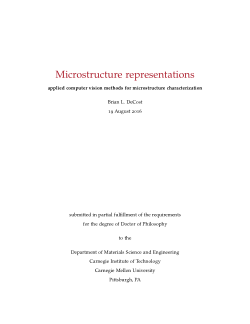 Microstructure Representations: Applied Computer Vision Methods for Microstructure Characterization