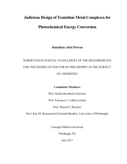 Judicious Design of Transition Metal Complexes for Photochemical Energy ...