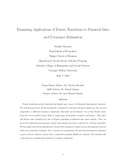 Item - Examining Applications of Fourier Transforms to Financial Data ...