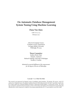 On Automatic Database Management System Tuning Using Machine Learning