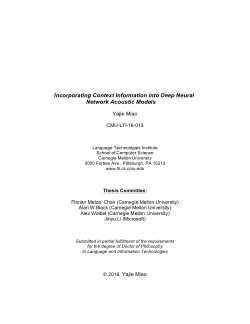 Incorporating Context Information into Deep Neural Network Acoustic Models