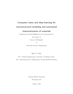 Computer vision and deep learning for microstructural modeling and automated characterization of ...