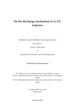 Item - On the discharge mechanism in Li-CFx batteries - Carnegie Mellon ...