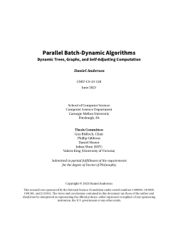 Parallel Batch-Dynamic Algorithms Dynamic Trees, Graphs, and Self-Adjusting Computation