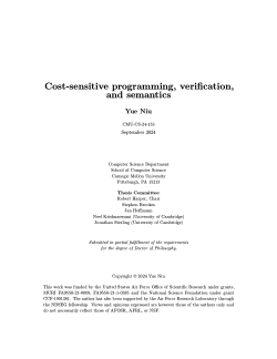 Cost-sensitive programming, verification, and semantics