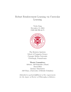 Item - Robust Reinforcement Learning via Curricular Learning - Carnegie ...