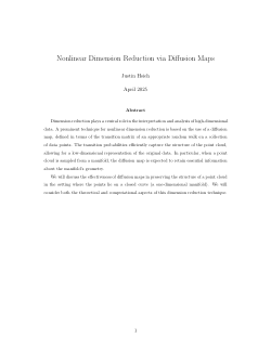 Nonlinear Dimension Reduction via Diffusion Maps