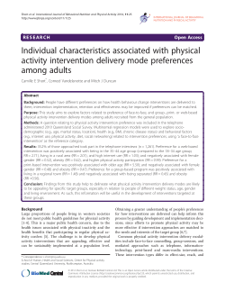 Individual characteristics associated with physical activity ...