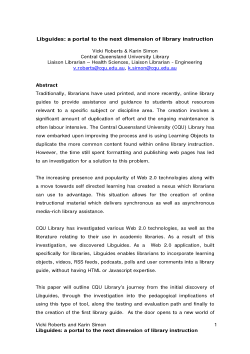 Libguides : a portal to the next dimension of library instruction