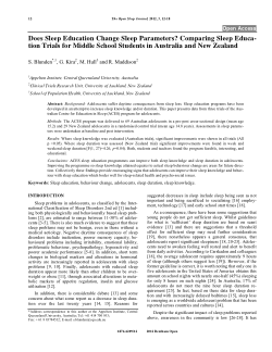 Does sleep education change sleep parameters? comparing sleep education ...