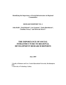 Identifying the importance of social infrastructure in regional communities
