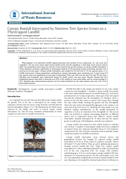Canopy rainfall intercepted by nineteen tree species grown on a ...