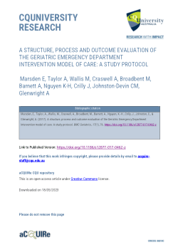 A structure, process and outcome evaluation of the Geriatric Emergency ...