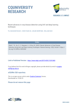 Recent advances in crop disease detection using UAV and deep learning ...