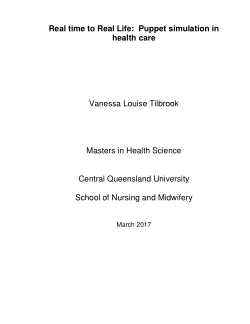 Real time to real life: Puppet simulation in health care