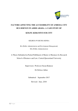 Factors affecting the accessibility of Anbessa City Bus Service in ...