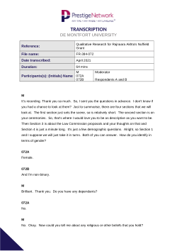 Weddings Research - Focus Group and Interview Transcripts