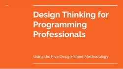 Five Design Sheets - Design Thinking for Programmers