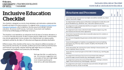 Inclusive Education Checklist