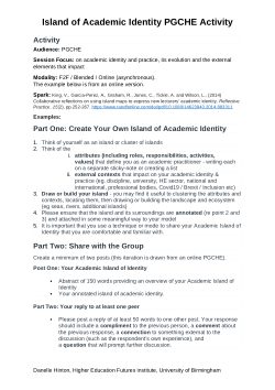 An Island of Academic Identity - A PGCHE Activity