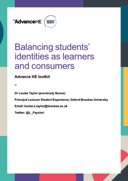 Student identities toolkit to help student balance learner and consumer ...